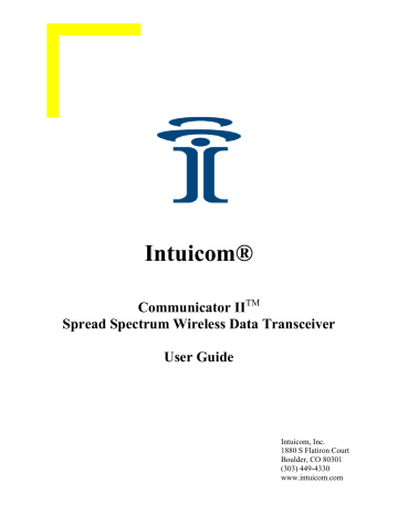 Intuicom Communicator II User Manual | Manualzz