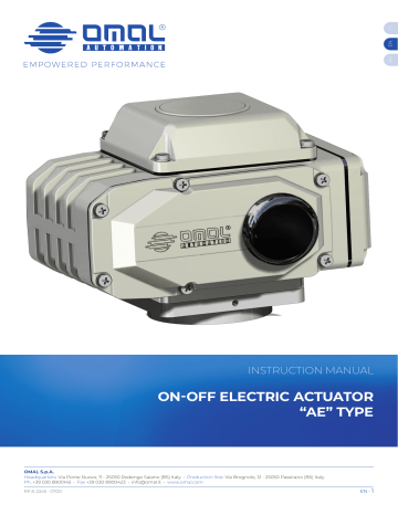 omal automation AE 1000, AE 400, AE 600 Instruction Manual | Manualzz