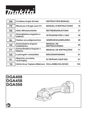 Makita DGA508 Instruction Manual | Manualzz