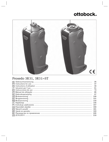 Otto Bock Prosedo 3R31-ST Manual - Above-Knee Prosthetic Knee Joint ...