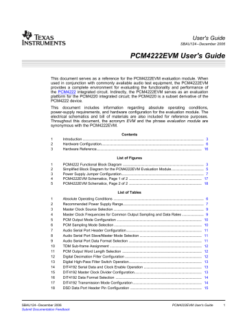 Texas Instruments PCM4222EVM User's Guide | Manualzz