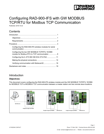 Phoenix Contact GW MODBUS TCP/RTU Manual: Integrate Modbus RTU Devices ...