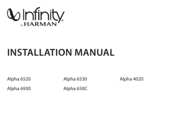Harman Infinity Alpha 650C Installation Manual | Manualzz