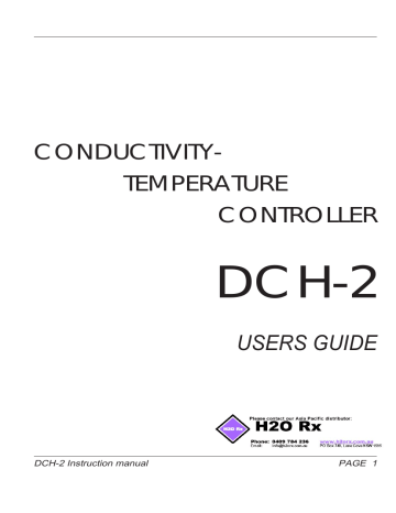 H2O Rx DCH-2 User Manual | Manualzz