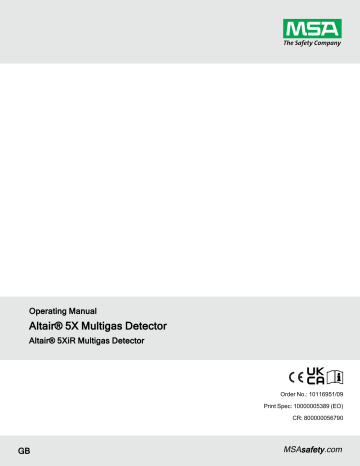 MSA ALTAIR 5X Operating Manual | Manualzz