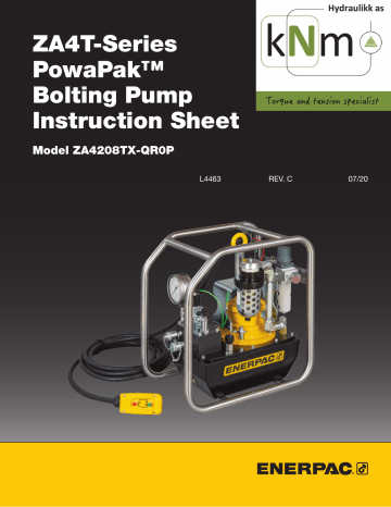 Enerpac ZA4T Instruction Sheet | Manualzz