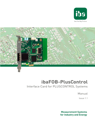 IBA ibaFOB-PlusControl Manual - ibaFOB-PlusControl Interface Card for ...