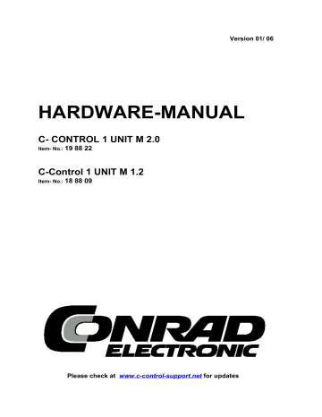 Conrad Electronic C- CONTROL 1 UNIT M 2.0 Hardware Manual | Manualzz