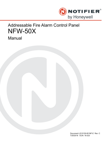 NOTIFIER NFW-50X Manual - Addressable Fire Alarm Control Panel | Manualzz