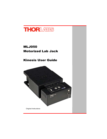 THORLABS Kinesis MLJ050 User Manual | Manualzz