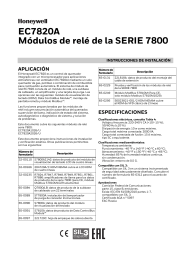 Honeywell 7800 Serie - Manual de usuario, Instrucciones de instalación ...
