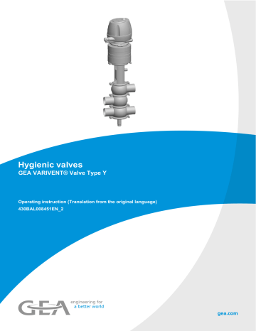 GEA VARIVENT Y Operating Instructions | Manualzz