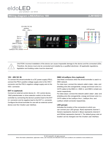 LINEARdrive 180 Wiring Diagram - eldoLED | Manualzz