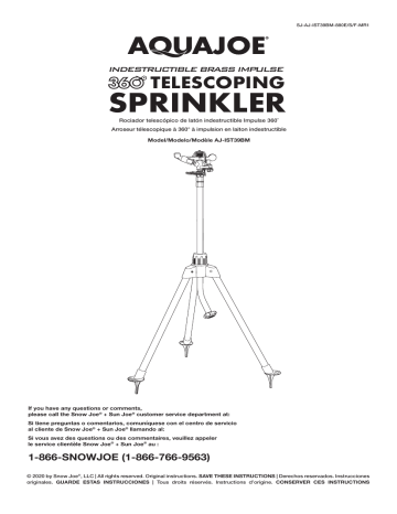 SNOWJOE AQUAJOE AJ-IST39BM Manual | Manualzz