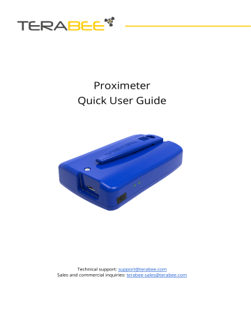 TeraBee Proximeter Quick User Manual | Manualzz