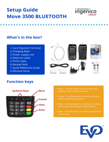 Ingenico group Move 3500 BLUETOOTH Setup Manual | Manualzz