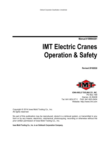 IMT 2003i Operation & Safety Manual (60 pages) | Manualzz