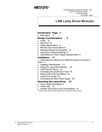 Metasys LDM-32 Manual | Manualzz