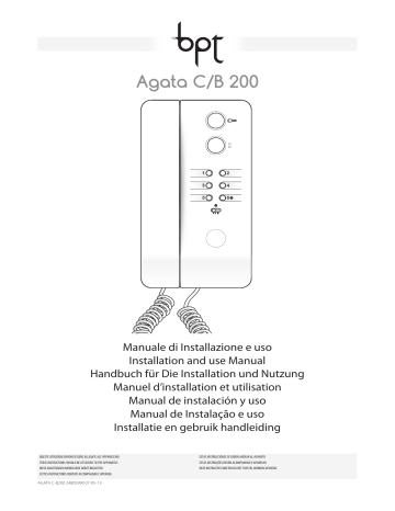 Bpt Agata C 200 Installation And Use Manual | Manualzz