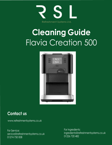 RSL Flavia Creation 500 Cleaning Manual - Download PDF | Manualzz