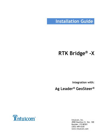 Intuicom RTK Bridge-X Installation Manual - RTK Correction Data for Ag ...