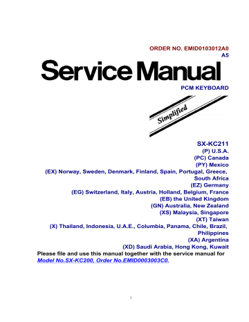Matsushita Electric SX-KC211 Service Manual | Manualzz