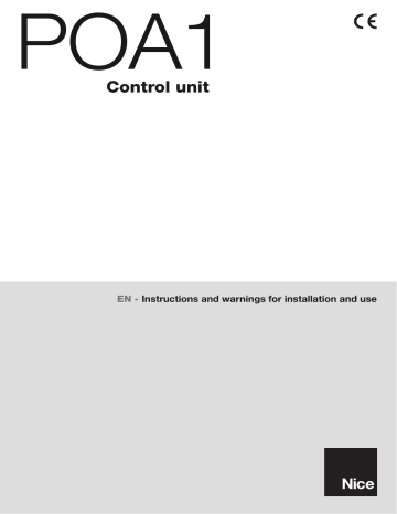 Nice POA1 Instructions And Warnings For Installation And Use | Manualzz
