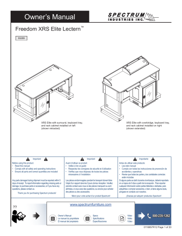 Spectrum Industries Freedom XRS Elite Lectern Manual | Manualzz