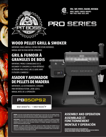 Pit Boss 850 PRO Series User Manual | Manualzz
