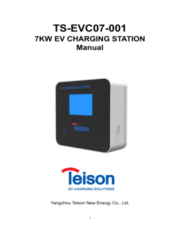 Teison TS-EVC07-001 Manual - 7KW AC EV Charging Station | Manualzz