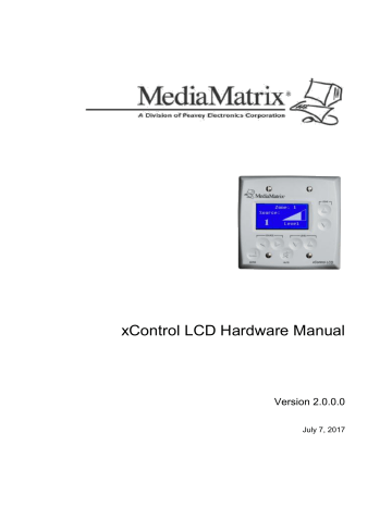 Peavey MediaMatrix xControl LCD Hardware Manual | Manualzz