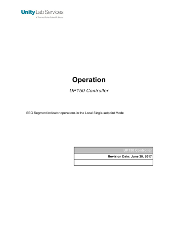 Thermo Scientific Unity Lab Services UP150 Operation | Manualzz