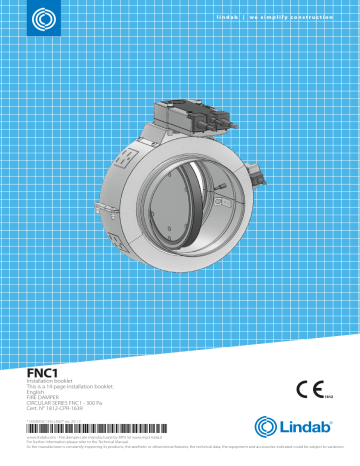 Lindab FNC1 Installation Booklet - Fire Damper Manual | Manualzz