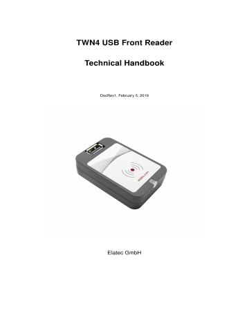 Elatec TWN4 USB Front Reader Technical Handbook | Manualzz