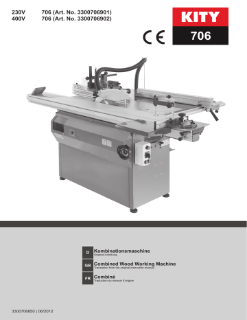 KITY 706 Combined Woodworking Machine - Instruction Manual | Manualzz