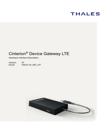 Cinterion DGL61-W Hardware Interface Description - Thales | Manualzz