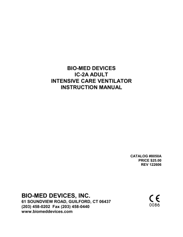 BIO-MED DEVICES IC-2A Instruction Manual | Manualzz