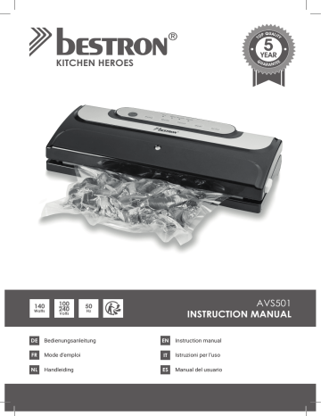Bestron KITCHEN HEROES AVS501 instruction manual | Manualzz