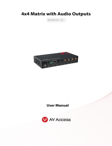 AV Access 4KMX44-H2 User Manual - 4x4 HDMI Matrix Switcher | Manualzz