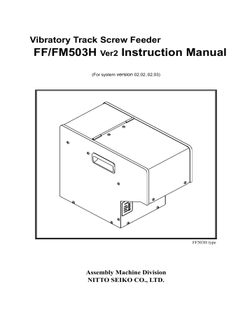 Nitto Seiko FM503H Instruction Manual - Hand Driver Screw Feeder | Manualzz