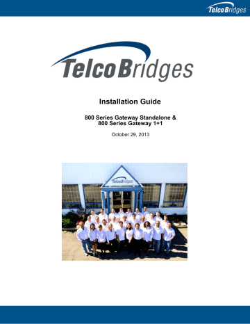 TelcoBridges TSG800 Installation Manual | Manualzz