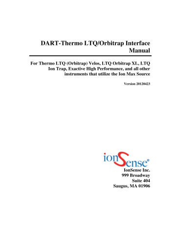 IonSense DART-Thermo LTQ Manual - Download & Read Online | Manualzz