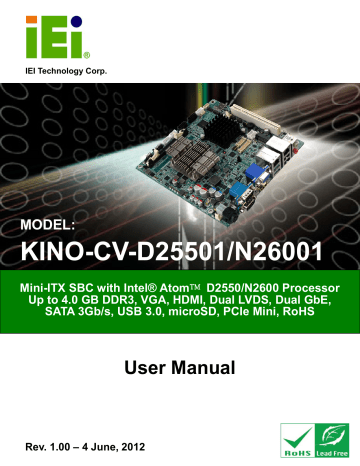 IEI Technology KINO-CV-D25501 User Manual | Manualzz