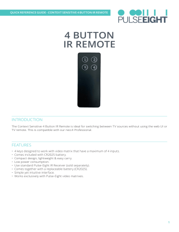 PULSEEIGHT CONTEXT SENSITIVE Quick Reference Manual | Manualzz