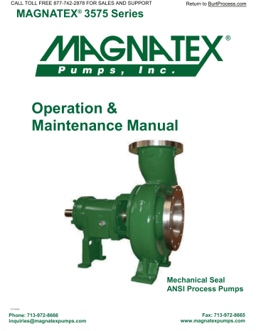 MagnaTex 3575 Series Operation & Maintenance Manual | Manualzz