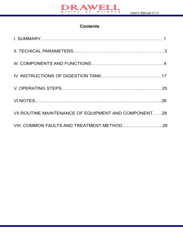 Drawell TANK User Manual | Manualzz
