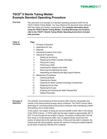 Terumo BCT TSCD II Manual | Manualzz