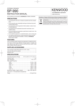 Kenwood SP-990 - instruction manual, User manual