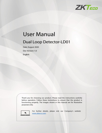 ZKTeco LD01 User Manual - Parking & Access Control Vehicle Detector | Manualzz