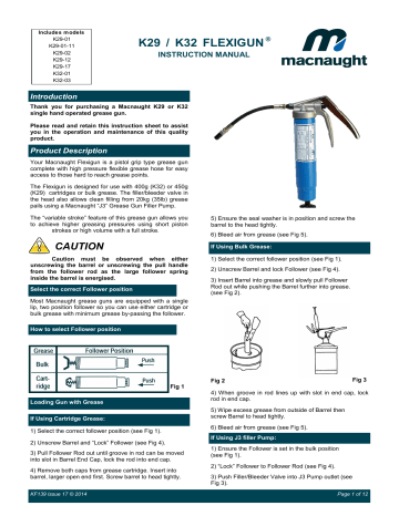 Macnaught FLEXIGUN K32 Serie - Bedienungsanleitung | Manualzz